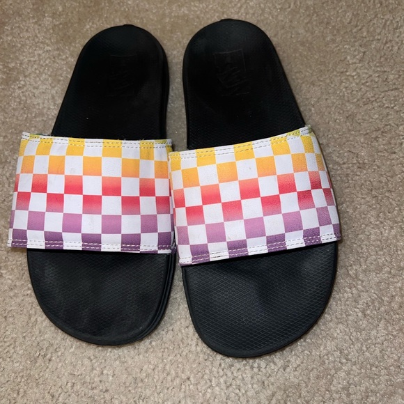 Vans | Shoes | Vans Size 8 Checker Board Slides | Poshmark
